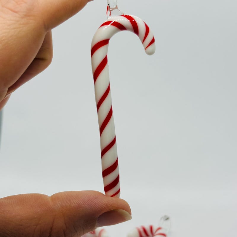 Glass Candy Cane Ornament - Etsy