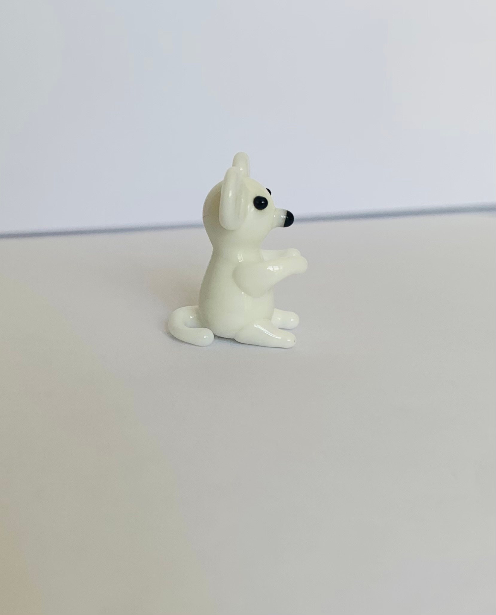 Tiny Handmade White Mouse Lampwork Glass Animal Figure - Etsy UK