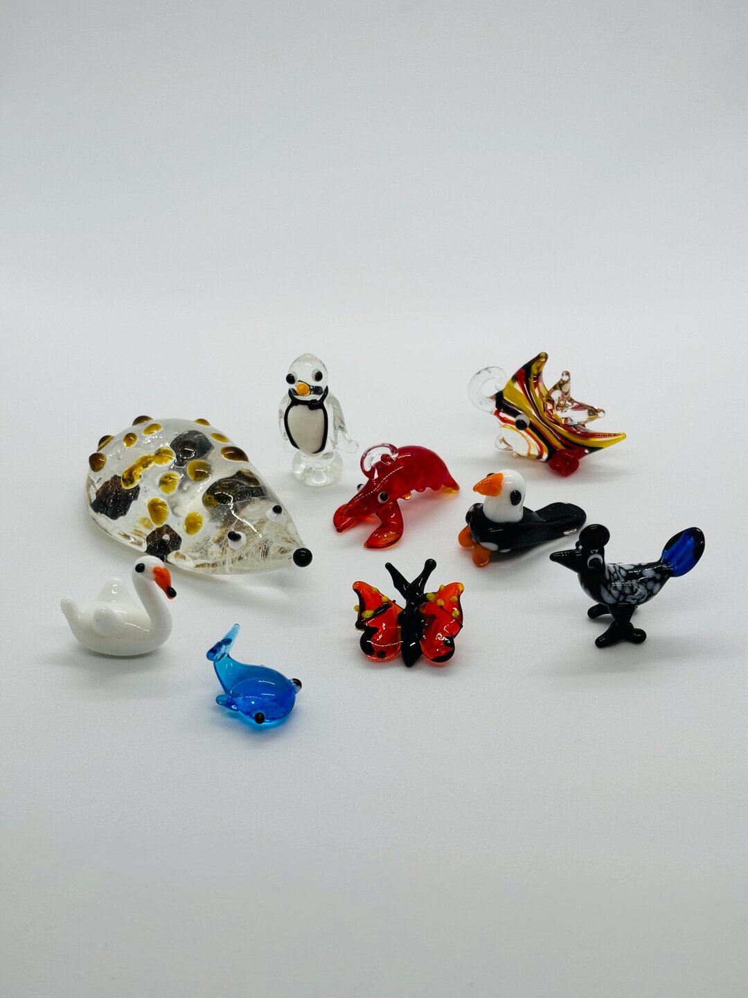 IMPERFECT Set of 9 Mixed Lampwork Glass Animal Figures and Pendants ...
