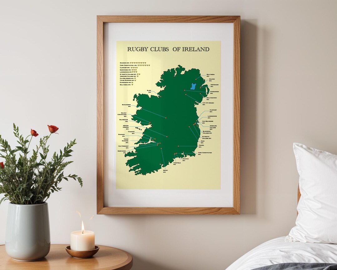 Rugby Clubs of Ireland Wall Print | Irish Rugby | A4 Wall Decor - Etsy UK