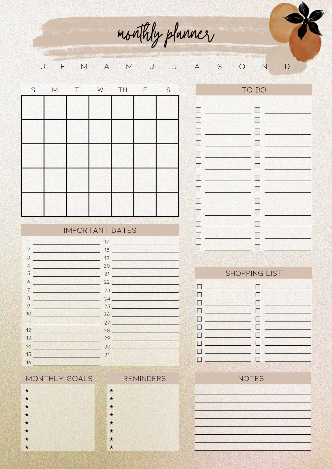 Monthly Plan, Weekly Plan, Daily Plan, Meal Plan, to Do List Digital ...