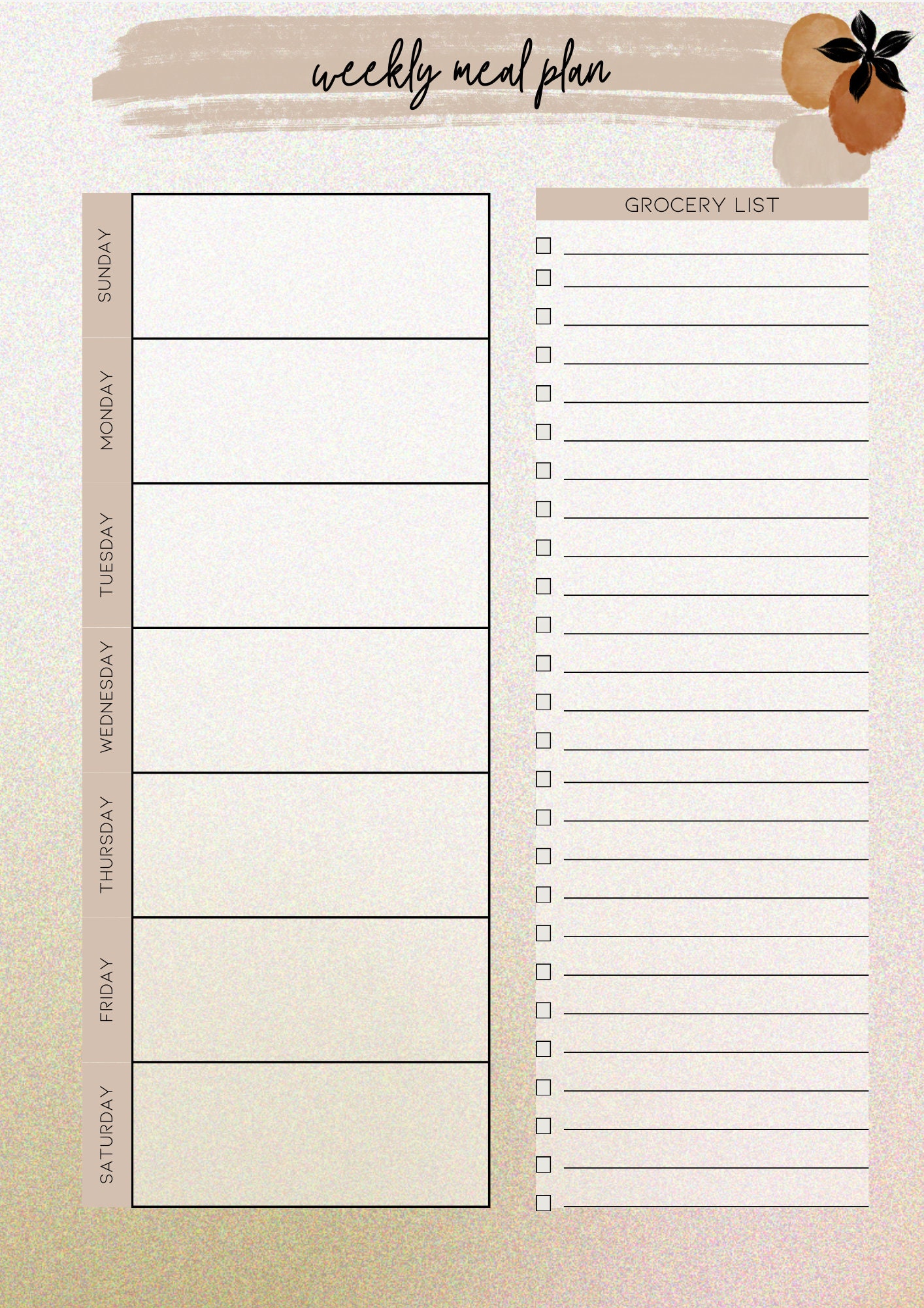 Monthly Plan, Weekly Plan, Daily Plan, Meal Plan, to Do List Digital ...