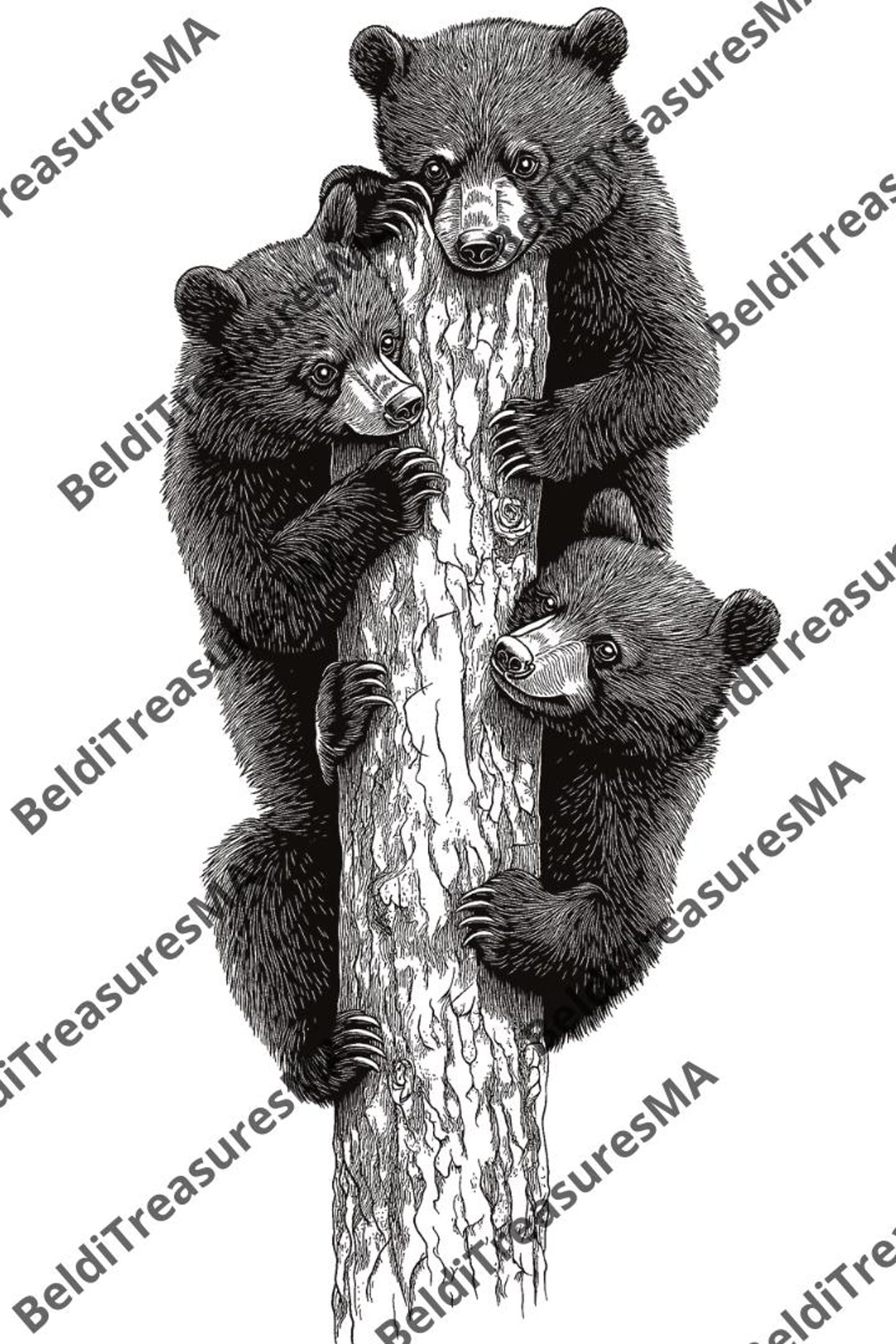 Silver Pack®! Bear Cubs Laser Engraving File PNG_SVG_PDF_EPS, Wildlife ...