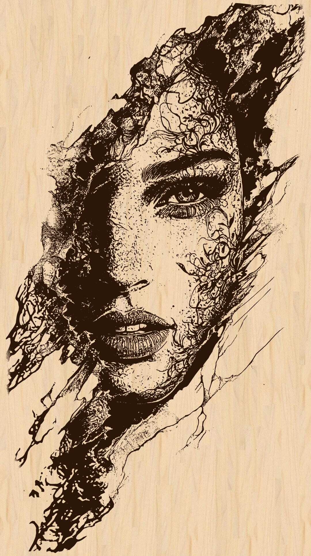 Silver Pack®! Mystical Woman Portrait Laser Engraving File PNG_SVG_PDF ...