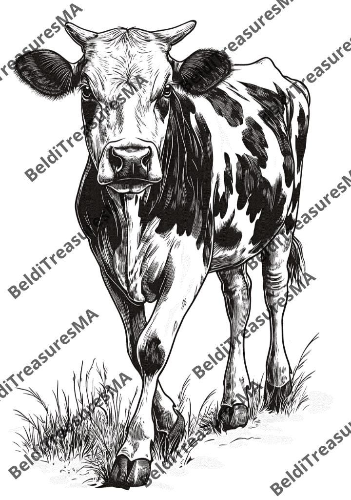 Silver Pack®! Cow Farm Animal Laser Engraving File PNG_SVG_PDF_EPS ...