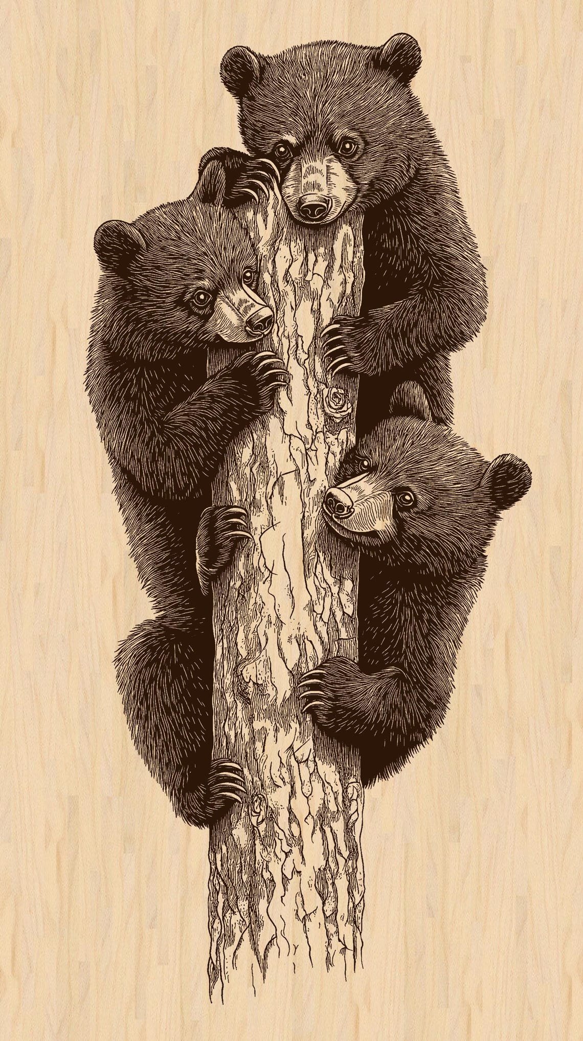 Silver Pack®! Bear Cubs Laser Engraving File PNG_SVG_PDF_EPS, Wildlife ...