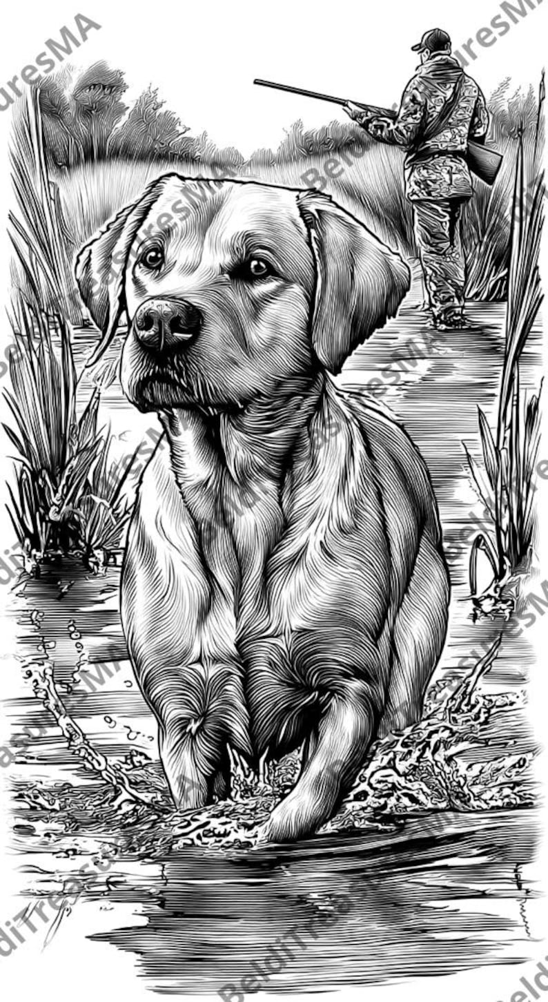 Silver Pack®! Labrador Retriever & Hunter Laser Engraving Filepng ...