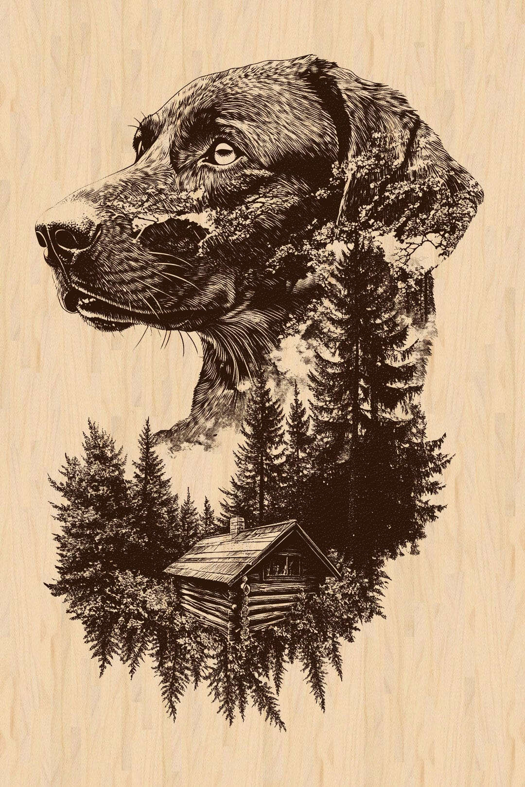 Silver Pack®! Dog Double-exposure Laser Engraving File PNG_SVG_PDF_EPS ...