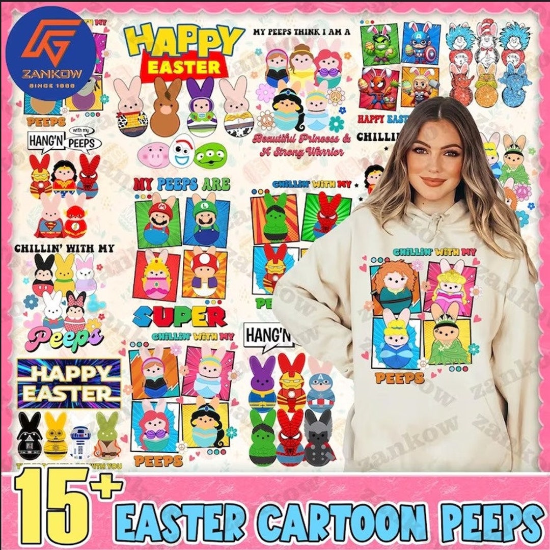15 Chilling With My Peeps Bundle Png, Easter Cartoon PNG, Cute Easter ...
