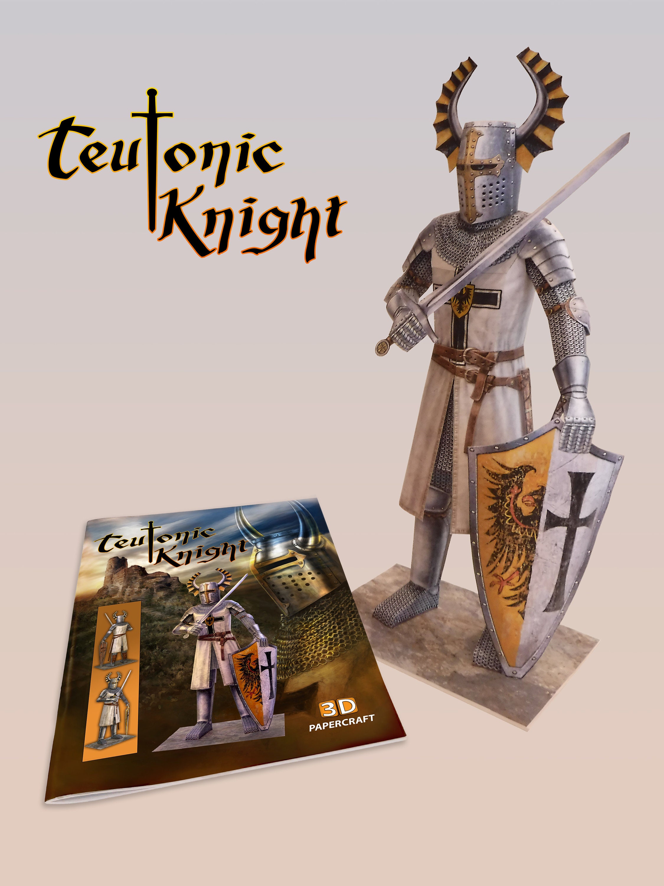 Papercraft Knight 3D Paper Cutting Medieval Knight, Paper Sculpture of ...