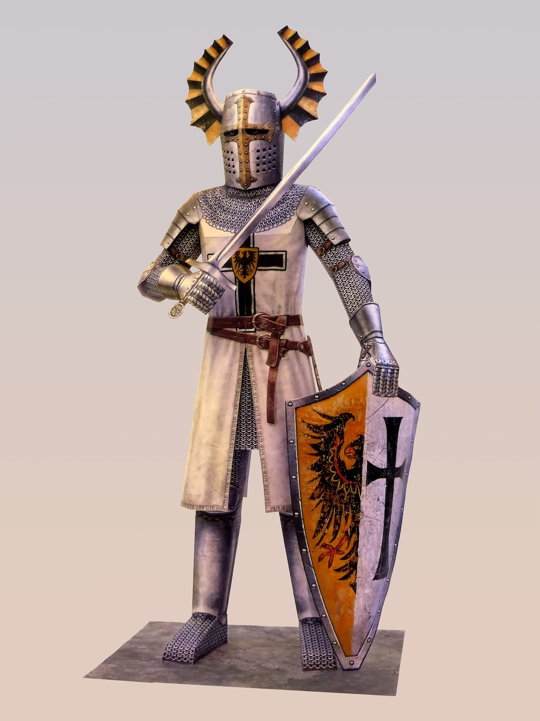 Papercraft Knight 3D Paper Cutting Medieval Knight, Paper Sculpture of ...