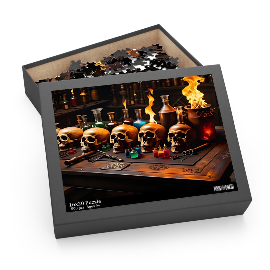 Alchemy Lab Jigsaw Puzzle (120, 252, 500-piece), Skull Puzzle, Alchemy ...