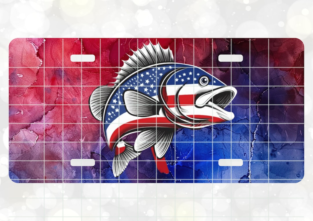 12in. American Flag Fish License Plate Digital Download - Etsy