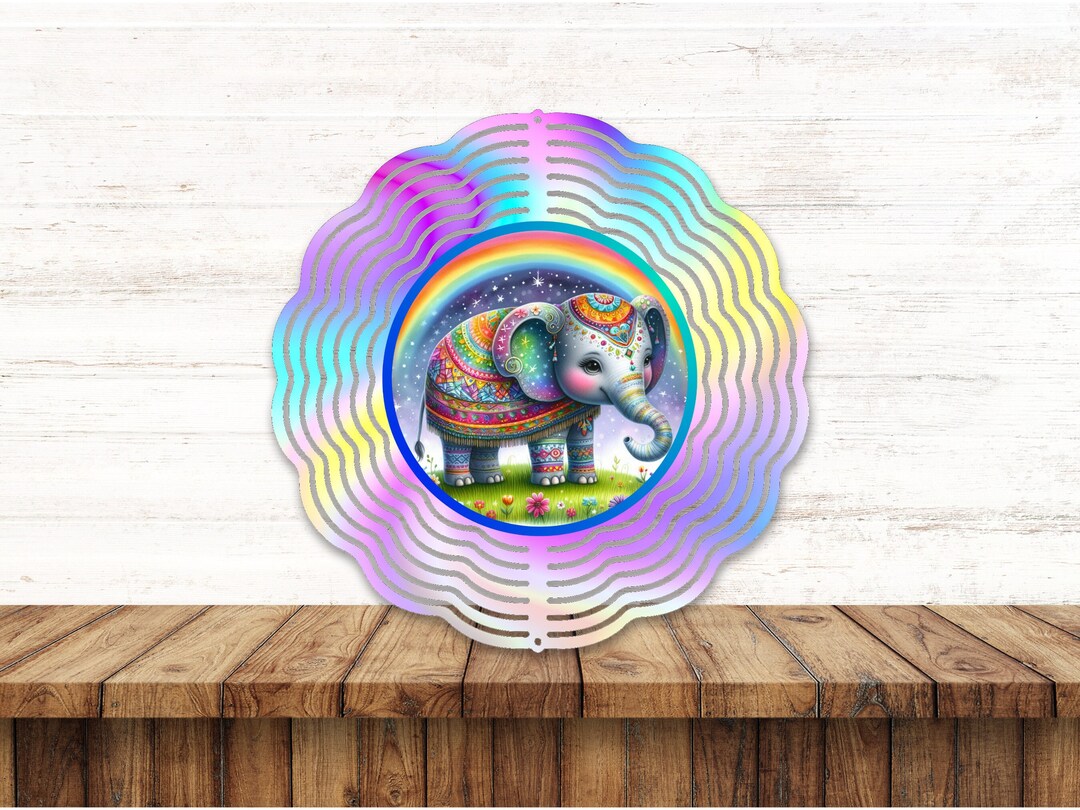 10in. Boho Elephant Wind Spinner Digital Download - Etsy