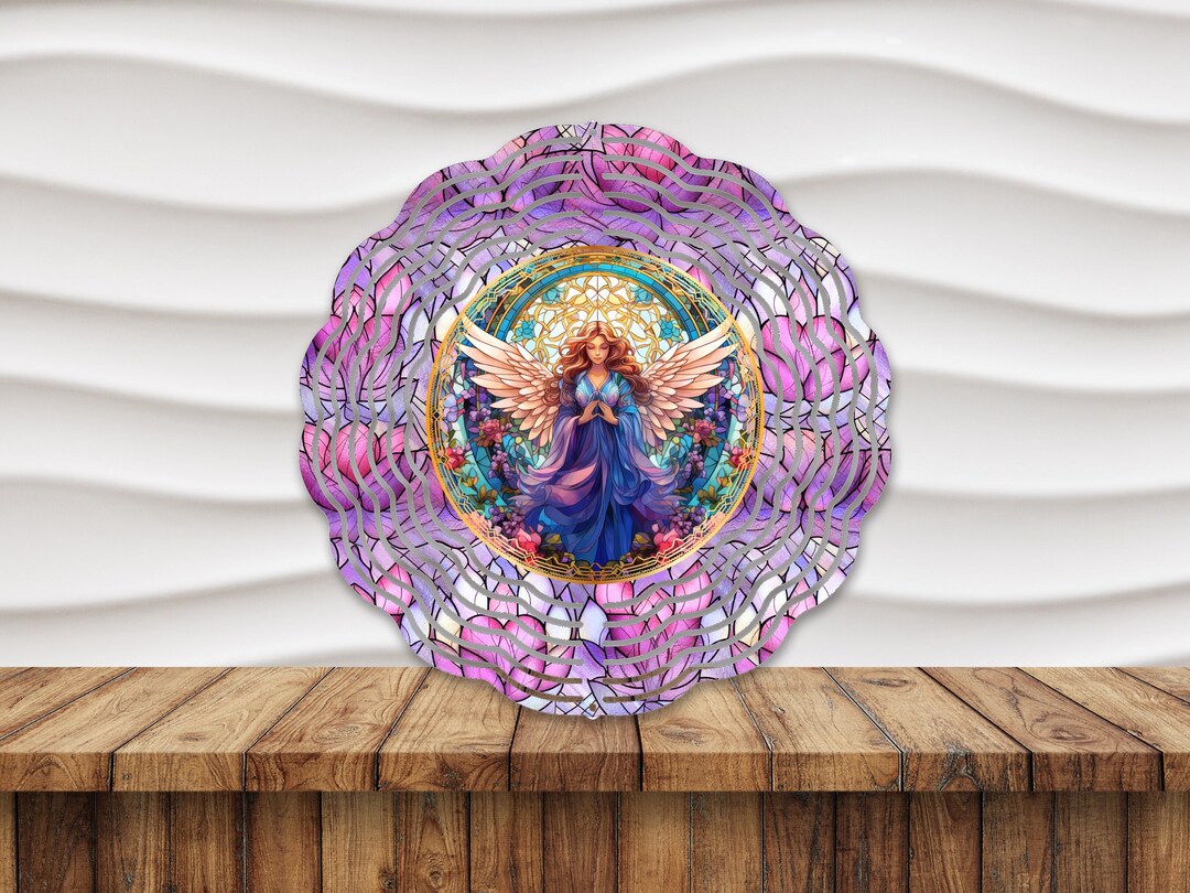 10in. Stained Glass Angel Wind Spinner Digital Download - Etsy