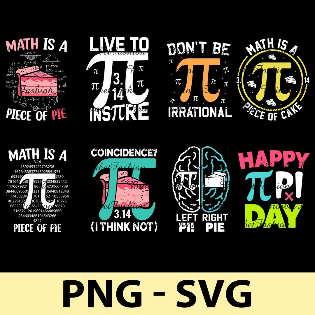 Happy Pi Day Svg Bundle, Pi Day SVG, Pi Day PNG, 3.14159 SVG, Teacher ...