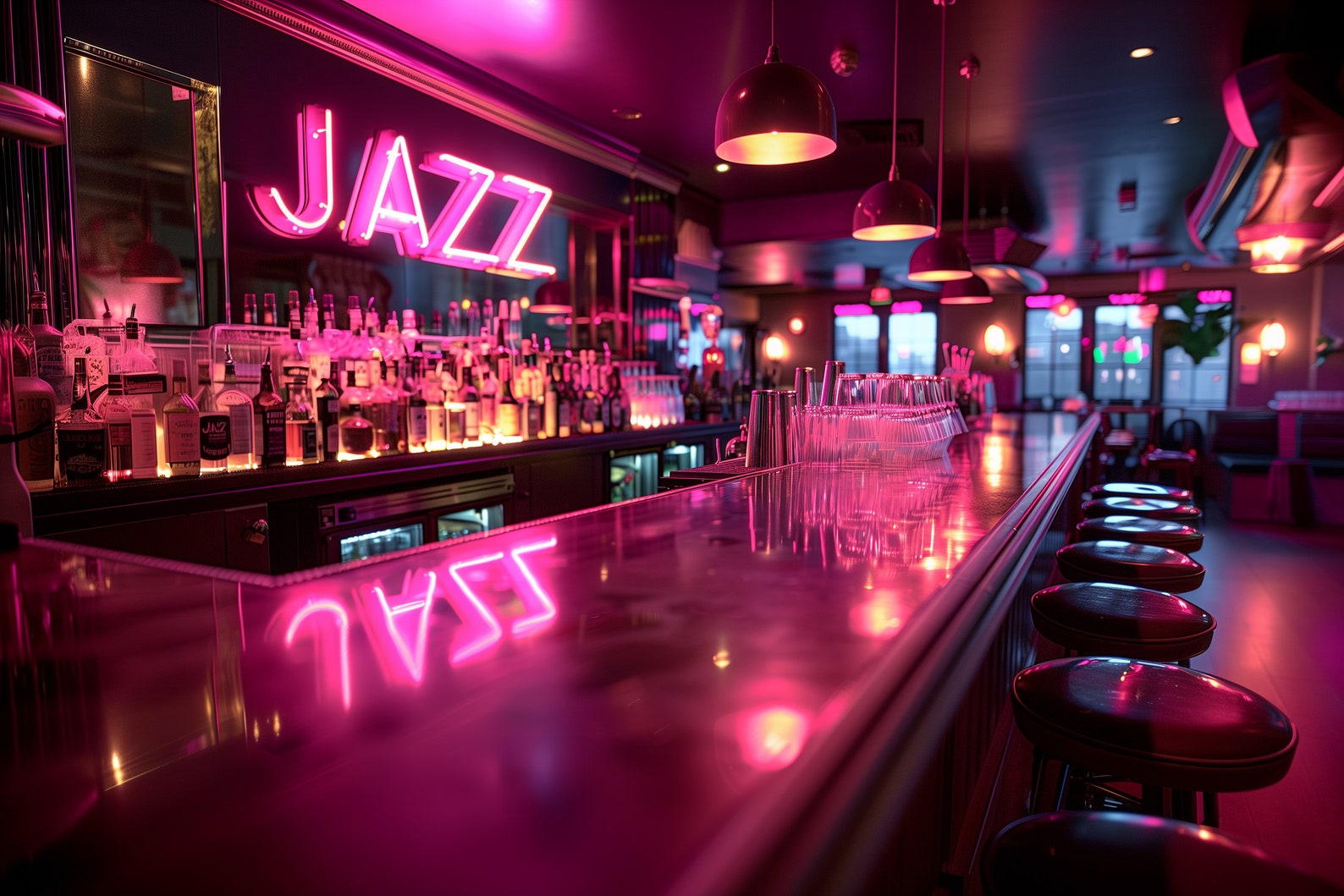Pink Neon Jazz Sign Jazz Club Print Jazz Art Jazz Print Gift for Jazz ...
