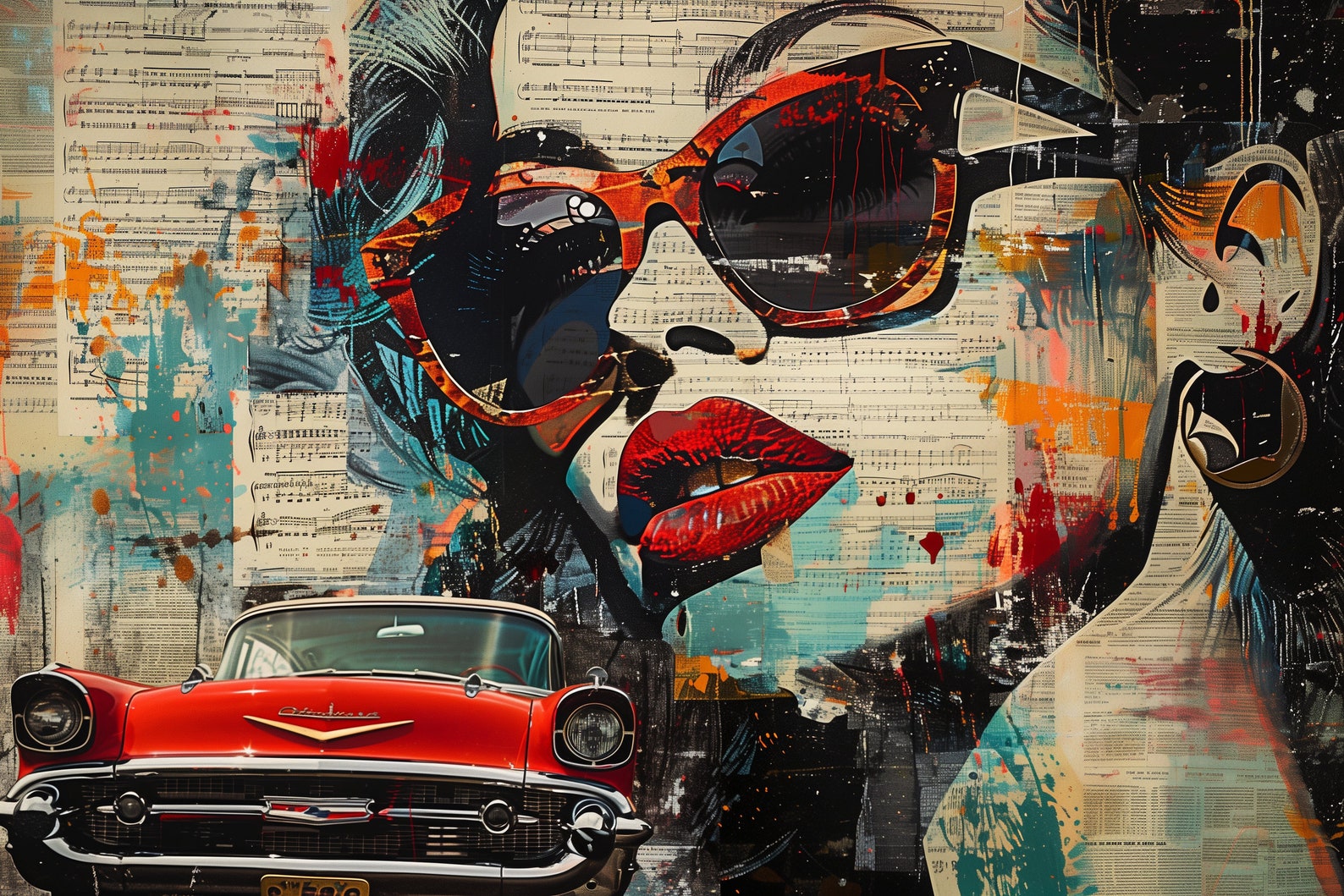 The Vibes of Jazz Jazz Art Collage Gift for Jazz Fans Hot Rod Art High ...