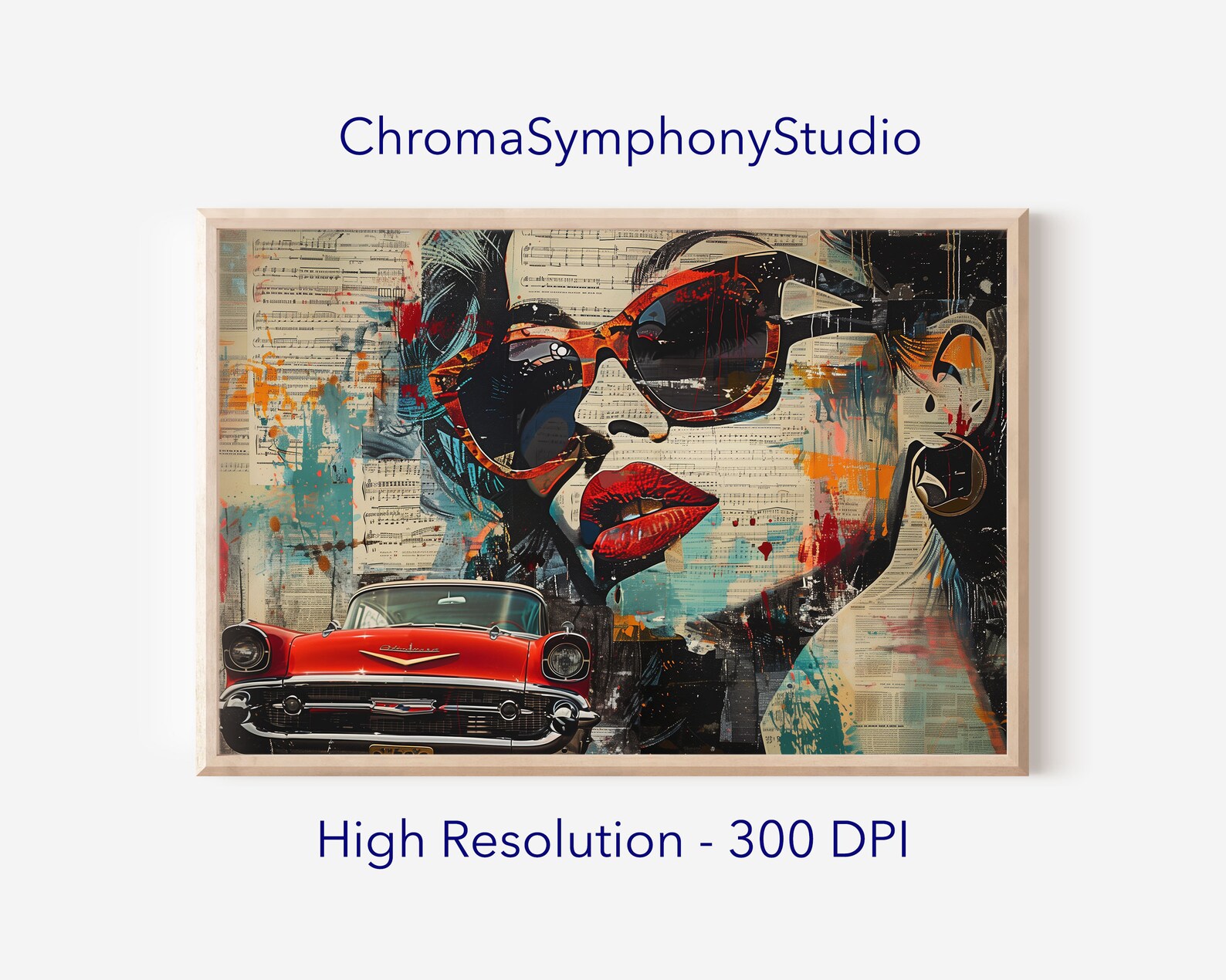 The Vibes of Jazz Jazz Art Collage Gift for Jazz Fans Hot Rod Art High ...