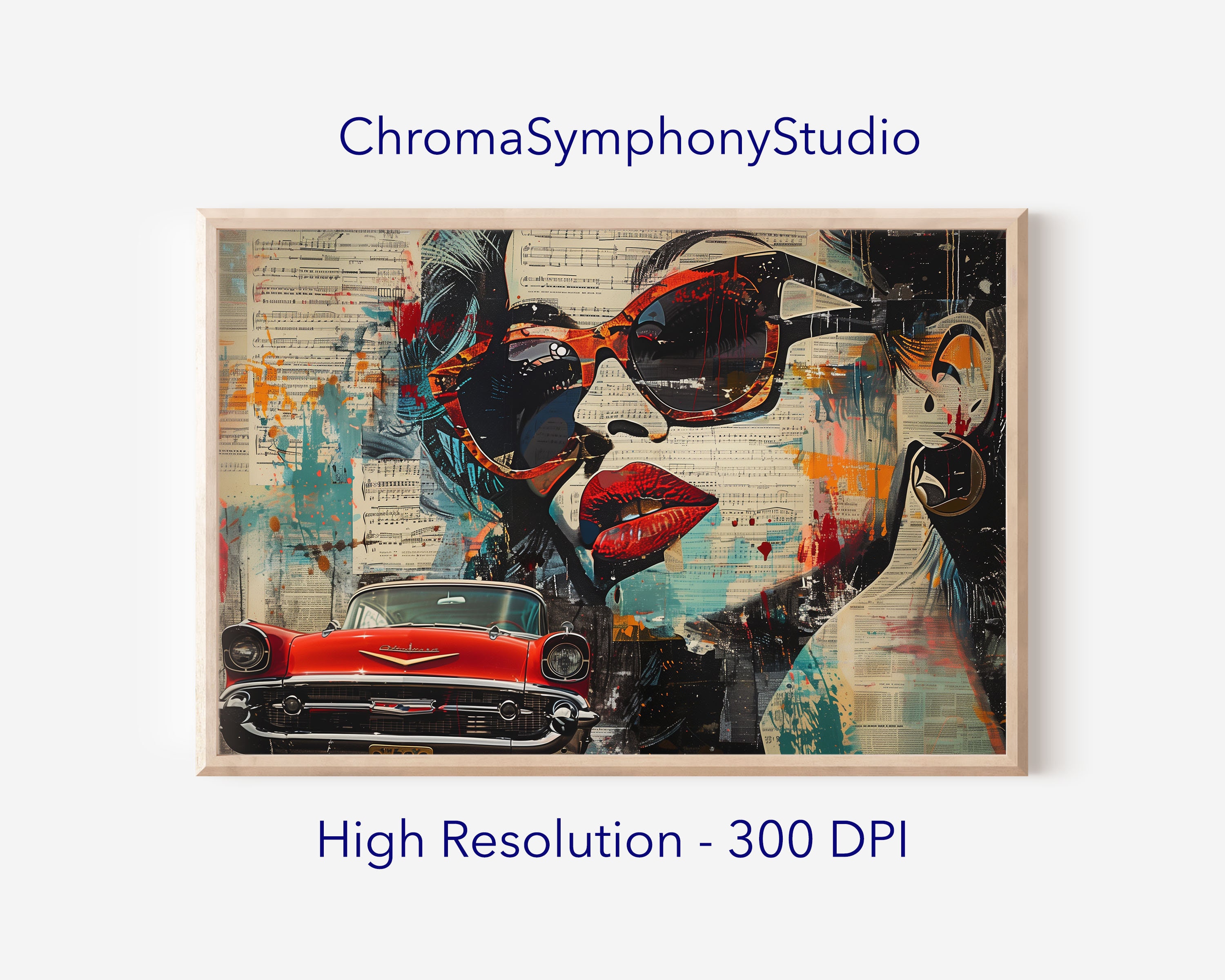 The Vibes of Jazz Jazz Art Collage Gift for Jazz Fans Hot Rod Art High ...