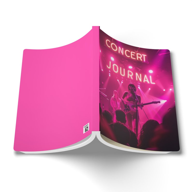 Concert Journal for Women in Neon Pink Lettering. Capture Live Music ...