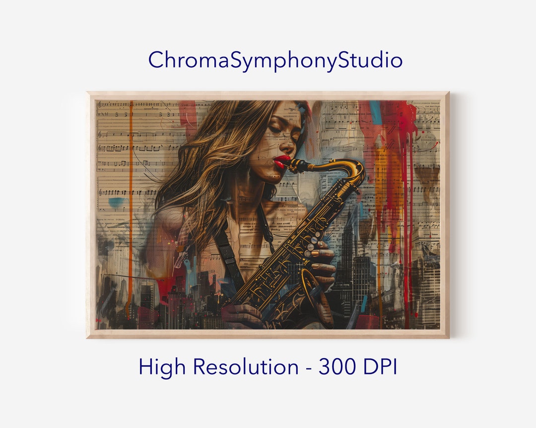 Saxophone Beauty Jazz Art Sax Player Gift for Jazz Lover Musician Gift ...