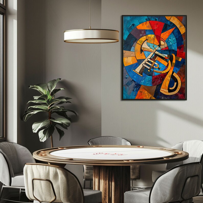 Picasso Trumpet Abstract Trumpet Jazz Art Digital Print High Resolution ...