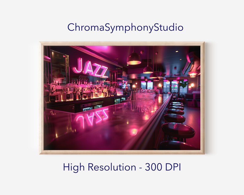 Pink Neon Jazz Sign Jazz Club Print Jazz Art Jazz Print Gift for Jazz ...