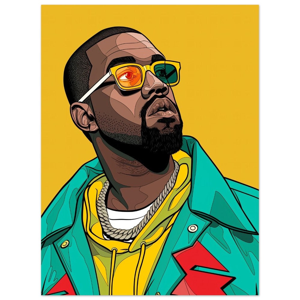Poster Kanye West Cartoon - Etsy