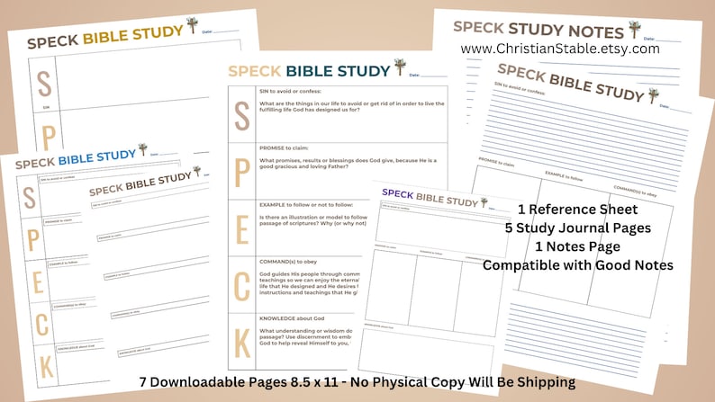 SPECK Bible Study Method - Etsy