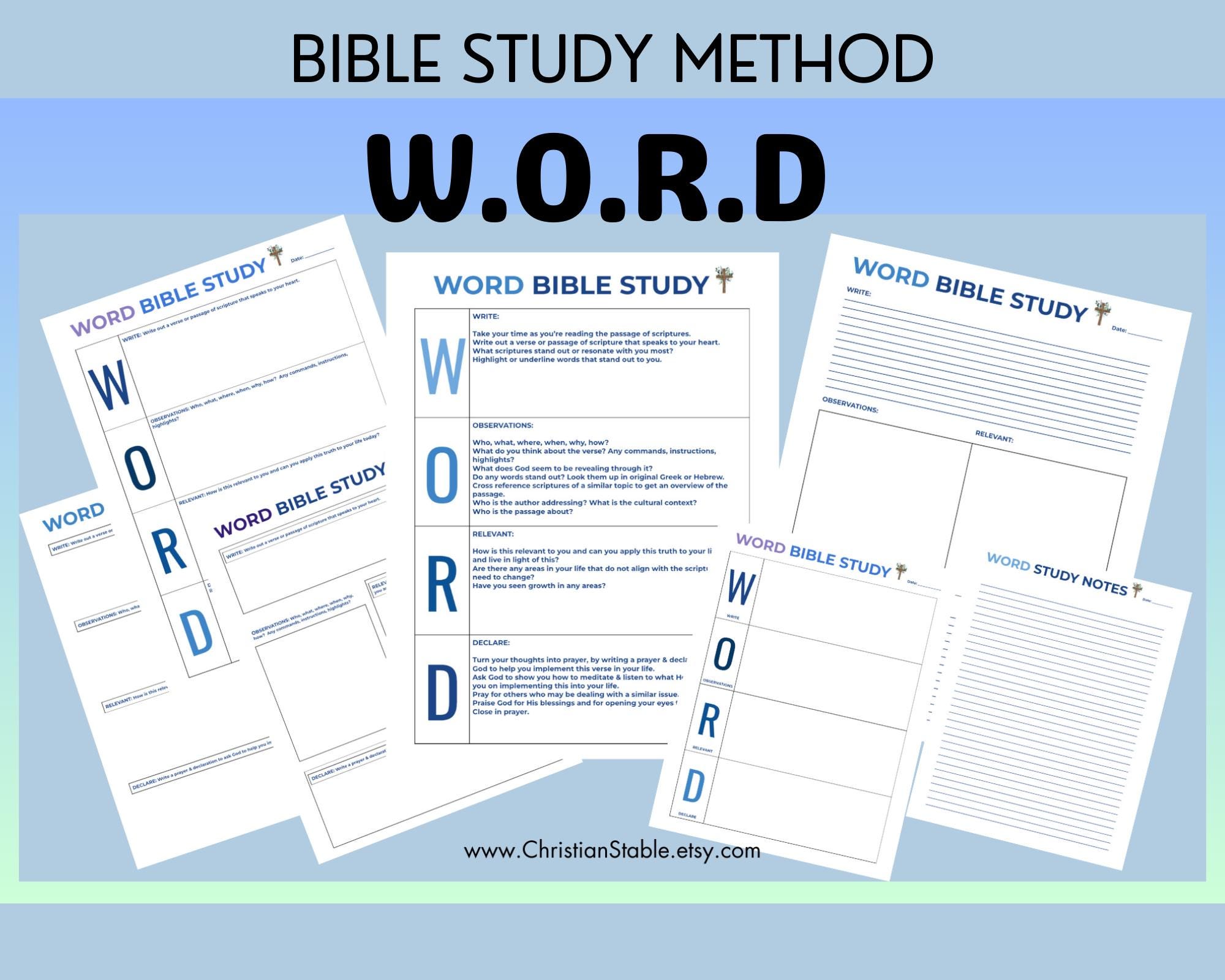 WORD Bible Study Method - Etsy