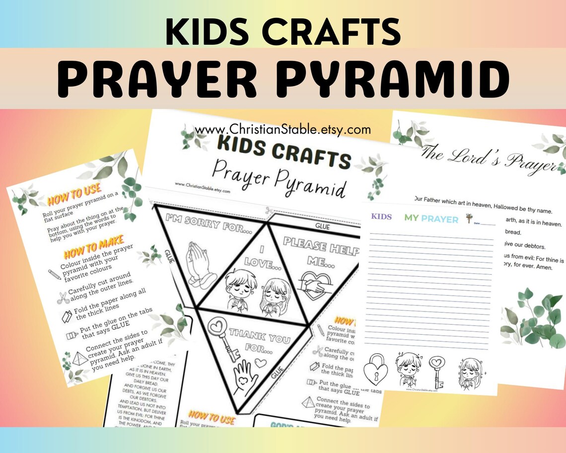 Prayer Pyramid KIDS CRAFTS - Etsy