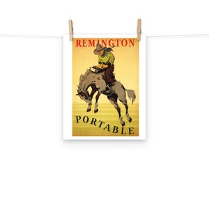 Remington Portable Typewriter No 1 - Repro Poster - Cowboy - Etsy