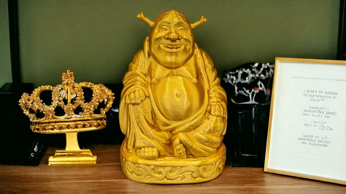 Shrek Buddha Statue, Funny Shrek Gifts, Shrek Sculpture, Shrek Birthday ...