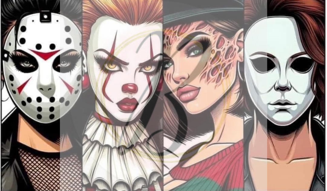 Halloween Horror Characters Png, Friends Horror Characters Png, Retro ...