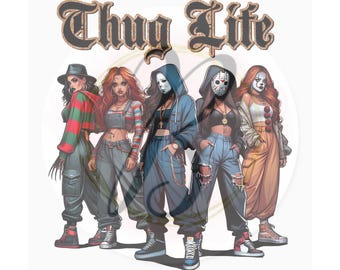 Halloween Horror Characters Png, Friends Horror Characters Png, Retro Halloween Png, Horror ...