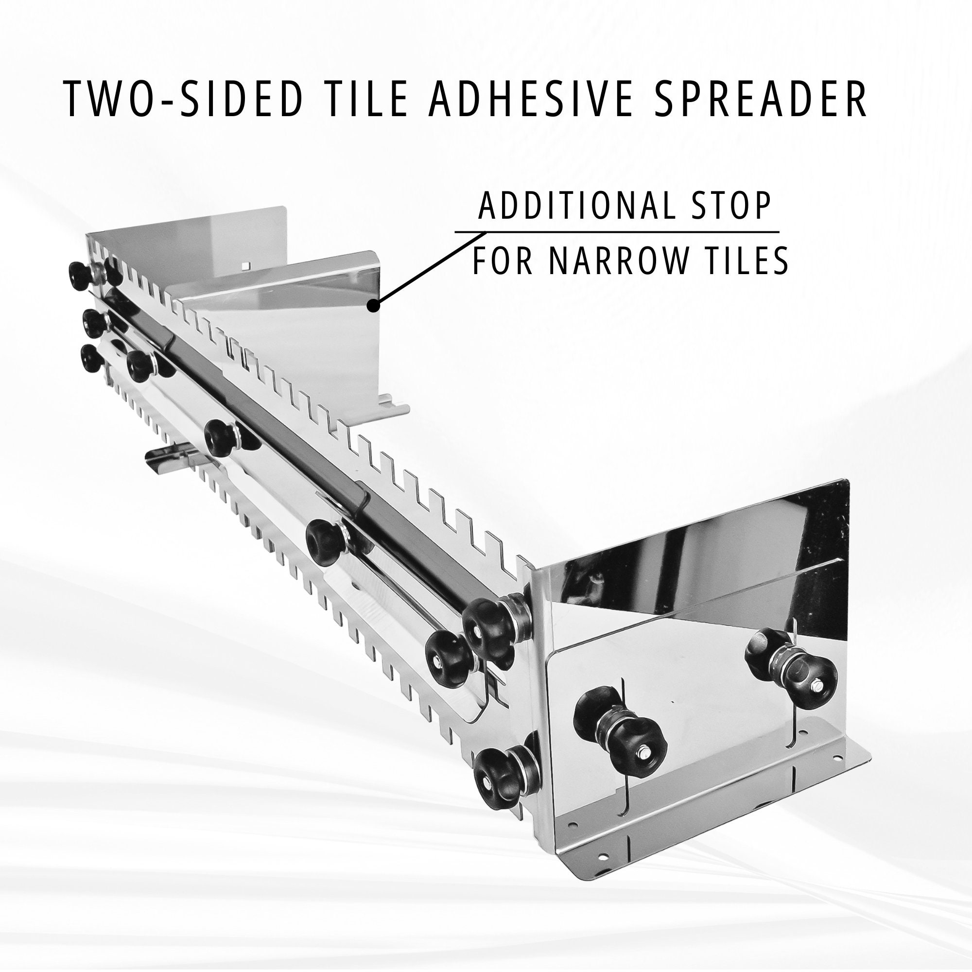 Two-sided Adjustable Trowel Box Stainless Steel Teeth 10/12mm Tiling ...