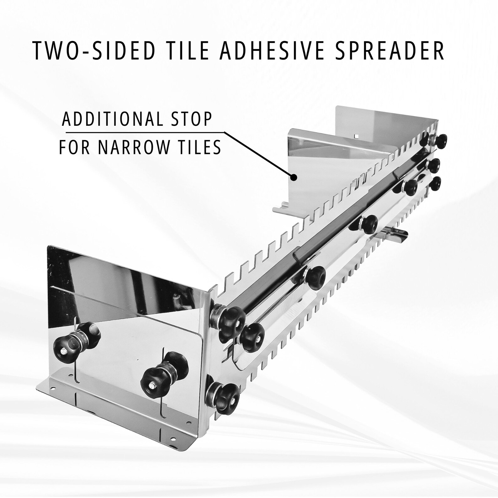 Two-sided Tile Adhesive Spreader Stainless Steel Trowel Tool Teeth 10 ...