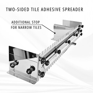 Two-sided Tile Adhesive Spreader Stainless Steel Trowel Tool Teeth 10 ...