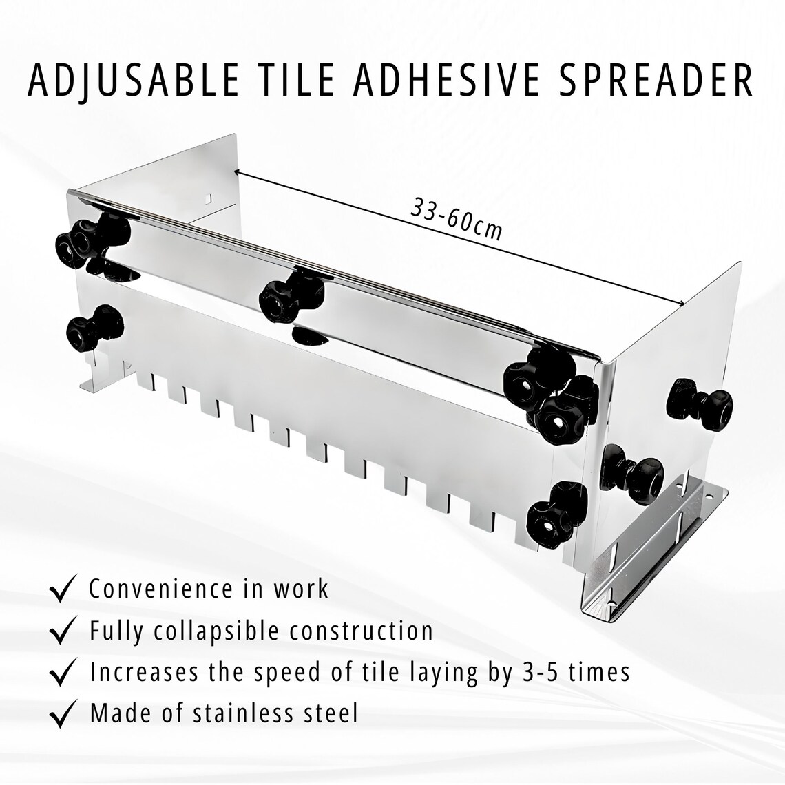 Trowel Box Stainless Steel Trowel Tool Teeth 10x10mm/0.39" Trowel for ...