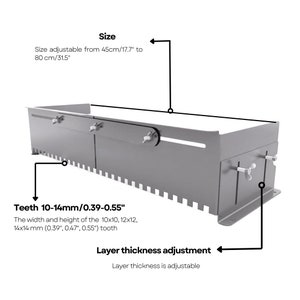 Adjustable Trowel Box Stainless Steel Trowel Tool Teeth 14x14 Mm/0.55 ...