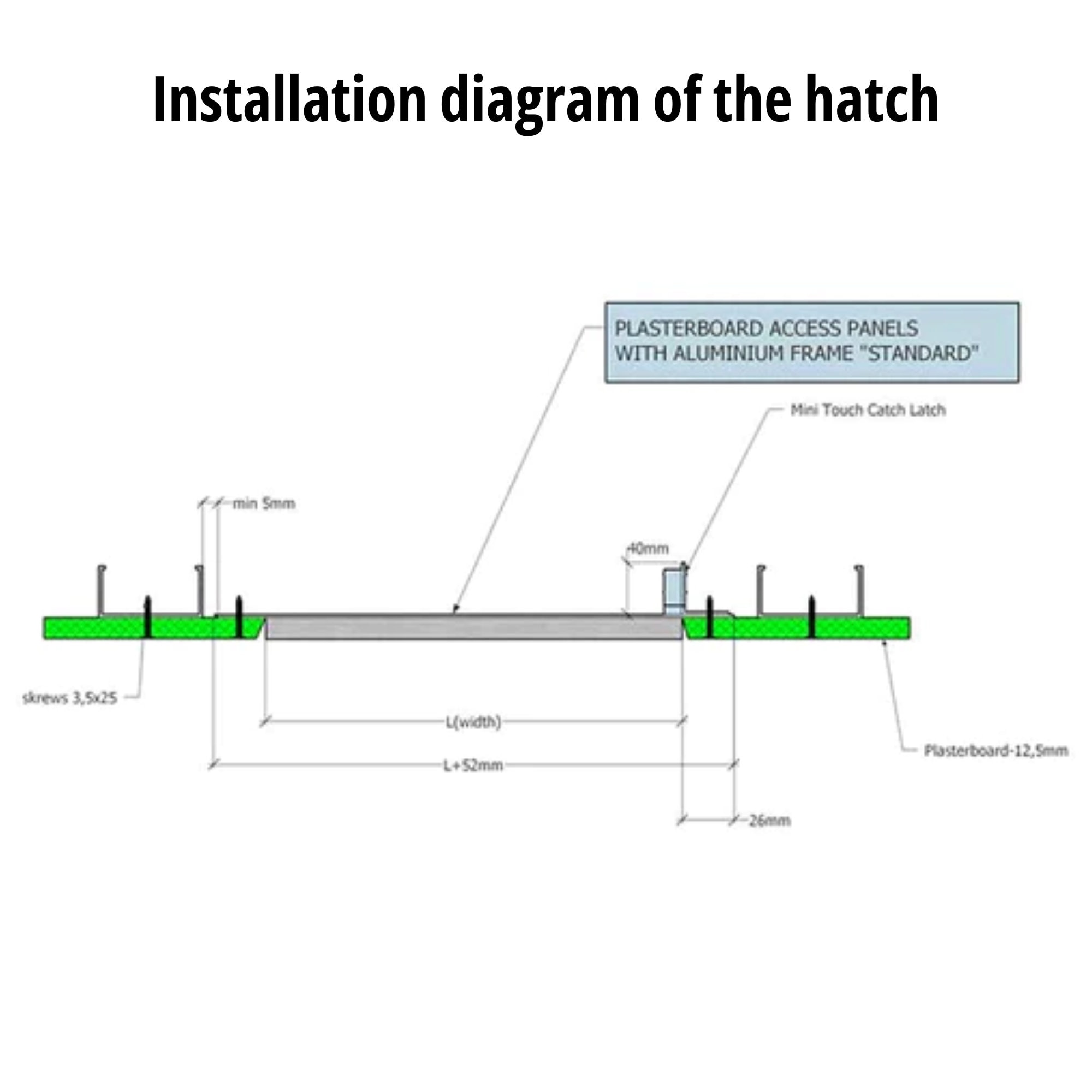 Hatch for Plasterboard "standart" Hatches for Painting Plasterboard ...