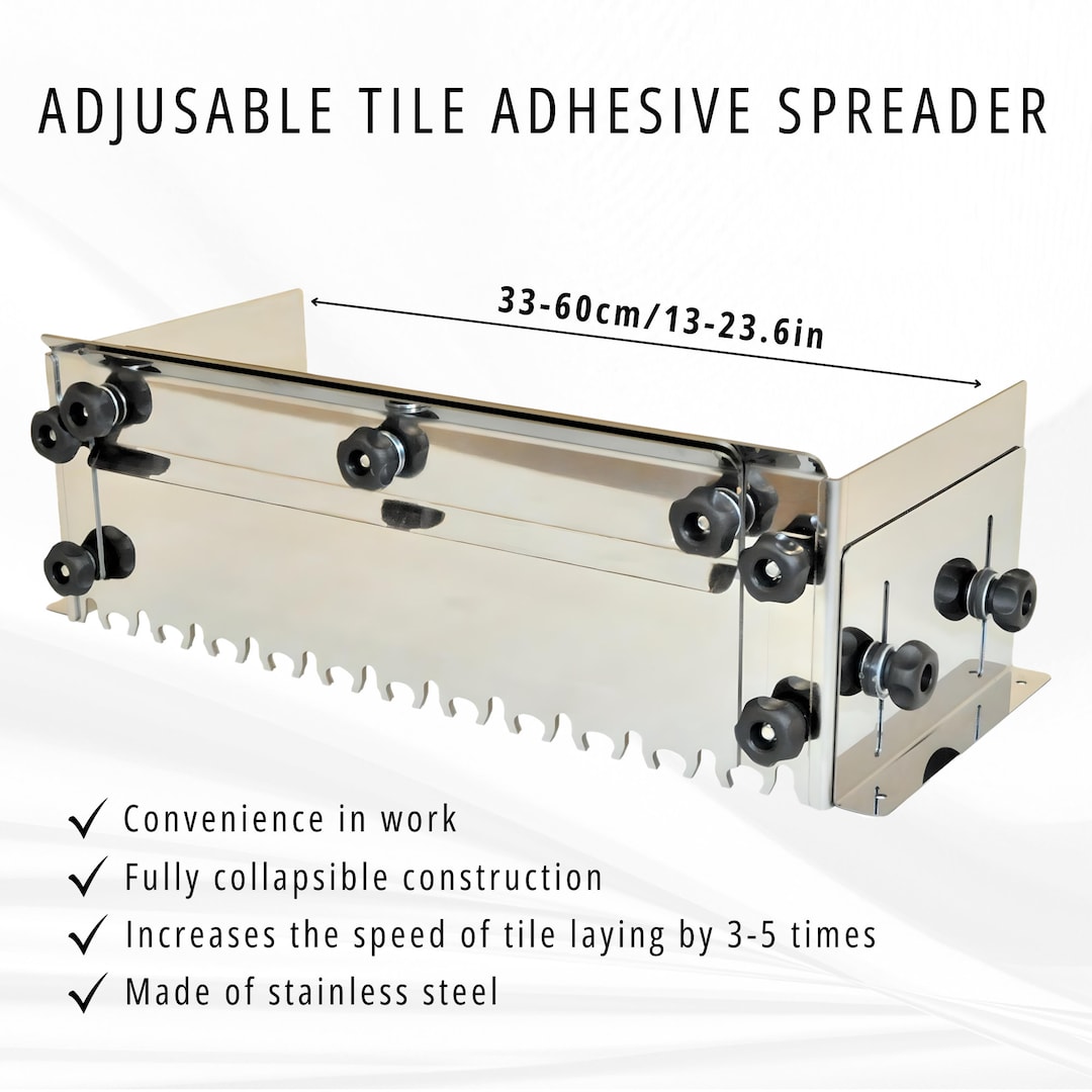 Adjustable Tile Adhesive Spreader | Width 33cm/13" to 60cm/23.6 ...