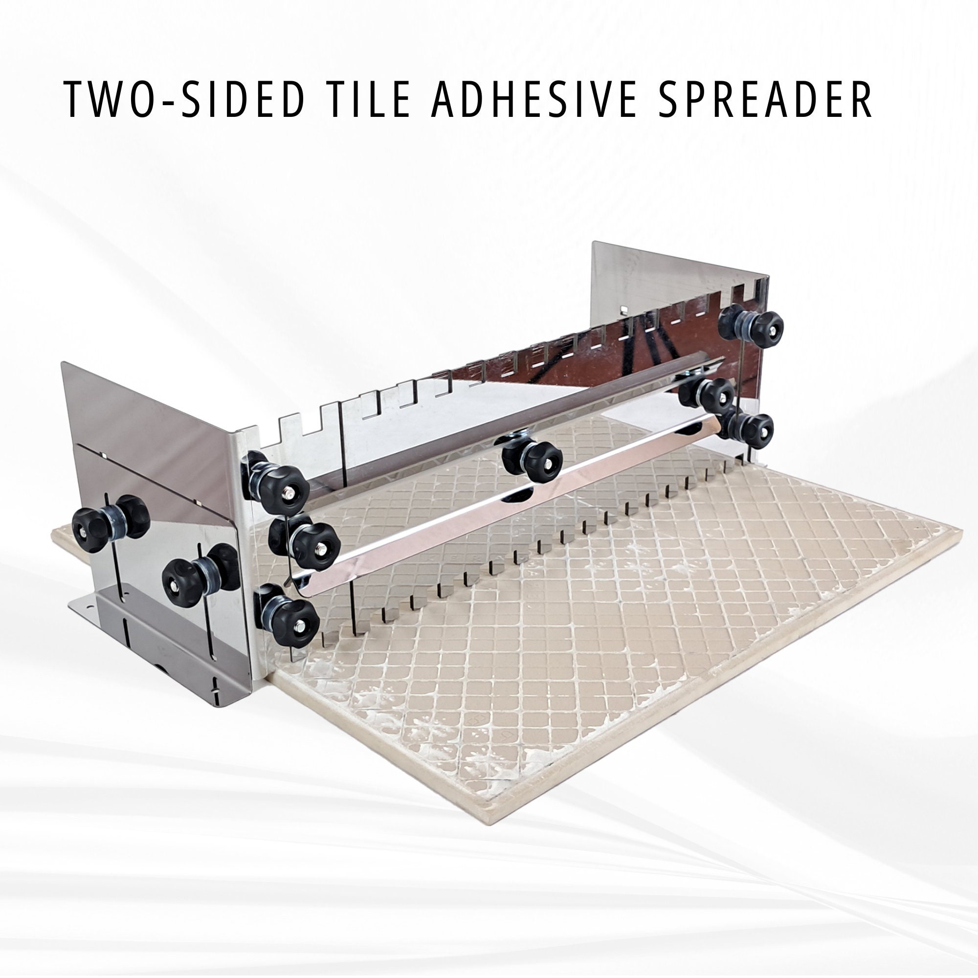 Two-sided Adjustable Trowel Box Stainless Steel Teeth 10/12mm Tiling ...