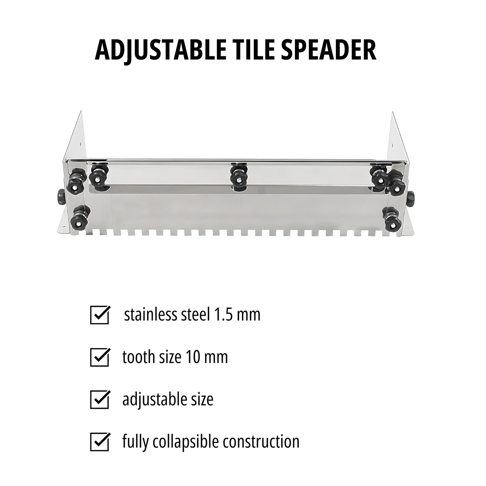 Trowel Box Stainless Steel Trowel Tool Teeth 10mm/0.39in Adjustable ...