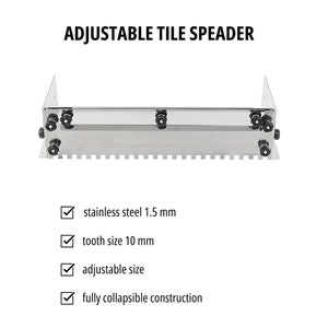 Trowel Box Stainless Steel Trowel Tool Teeth 10mm/0.39in Adjustable ...