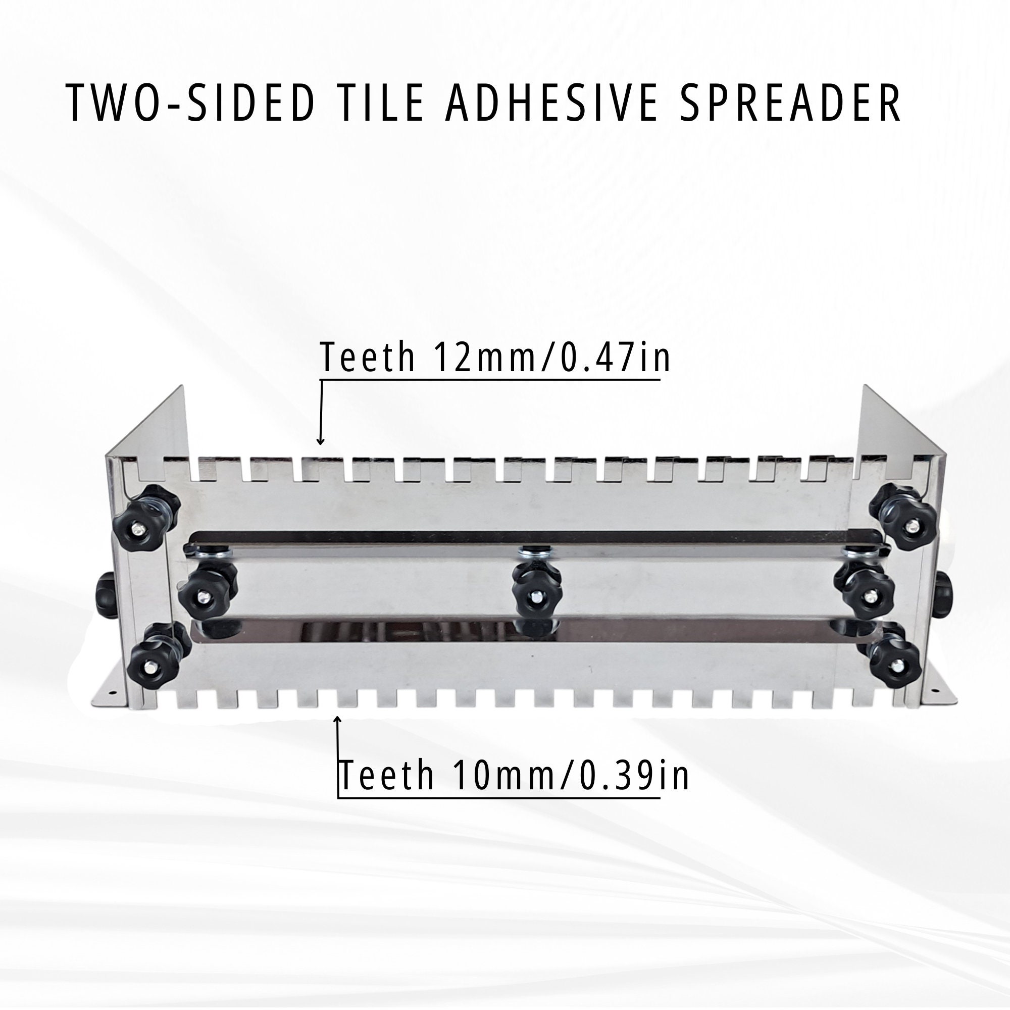 Two-sided Tile Adhesive Spreader Stainless Steel Trowel Tool Teeth 10 ...