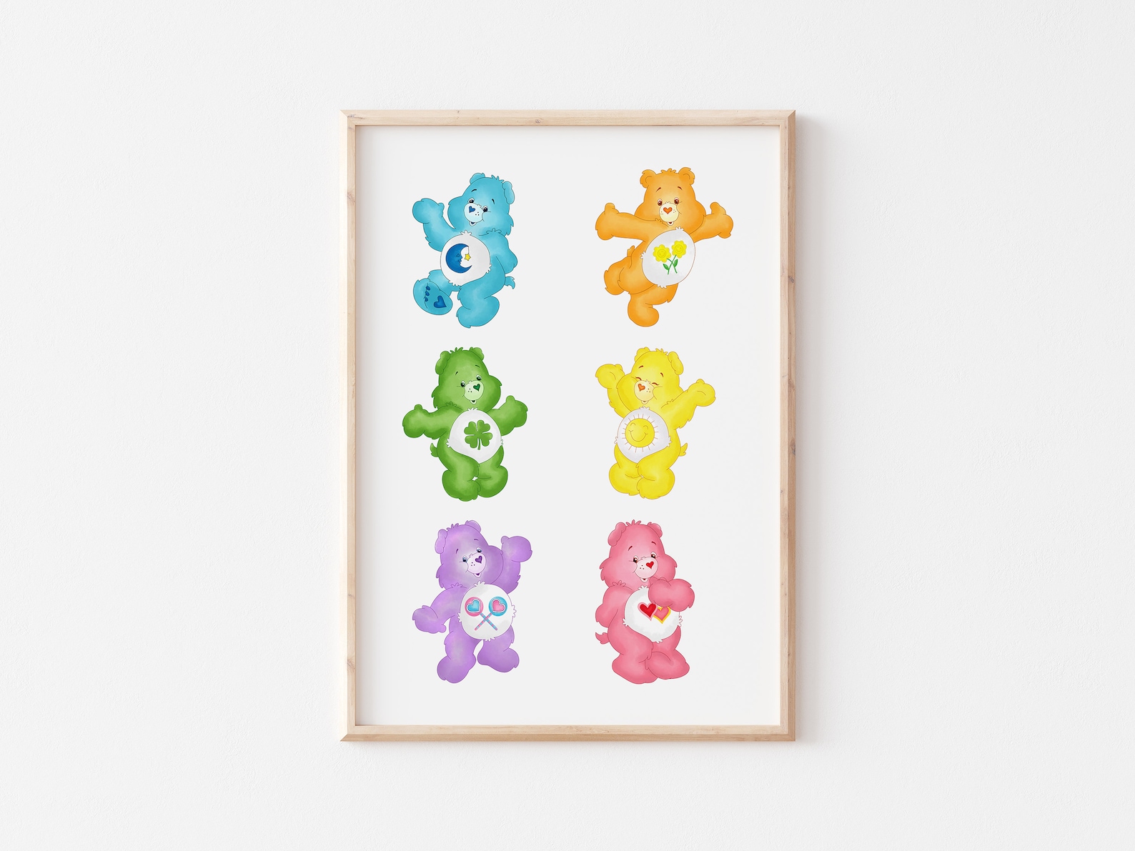 Care Bear Poster,80s Poster,vintage Care Bears Art,80s Kid Poster,80s ...