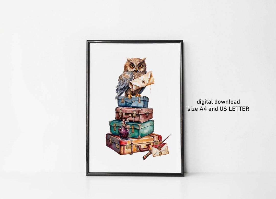 Wizarding Owl Print,owl Art,wizarding World Art,wizard Print,wizard ...