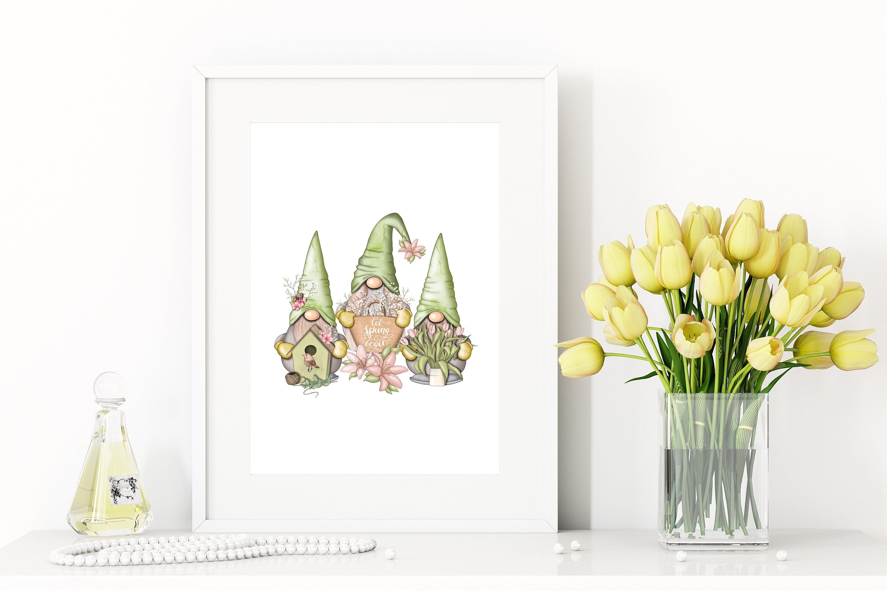 Printable Spring Art,spring Gnomes Art,garden Art,spring Gnomes,spring ...